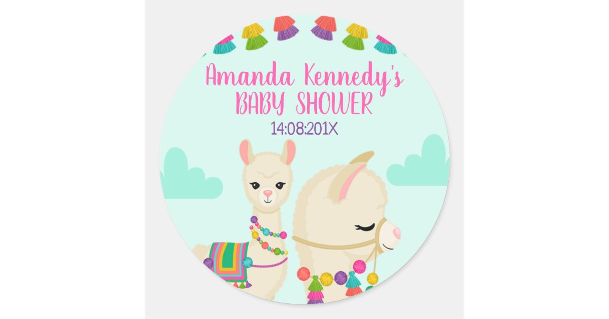 LLama Baby Shower Sticker | Zazzle