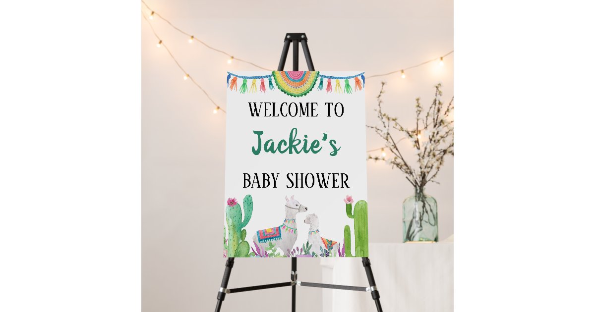 Llama Baby Shower Welcome Sign | Zazzle