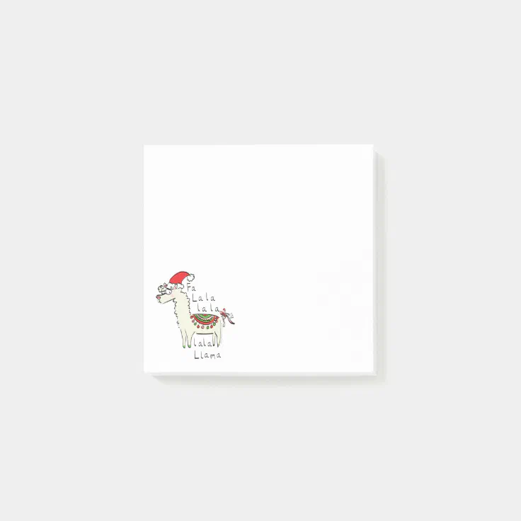 Llama Cute Funny Christmas Holiday Post-it Notes | Zazzle