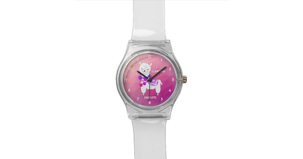 Llama Cute Personalized Watch | Zazzle