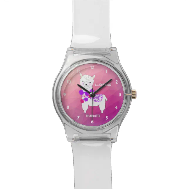 Llama Cute Personalized Watch | Zazzle
