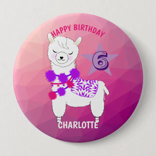 Llama Cute Thank You Button | Zazzle