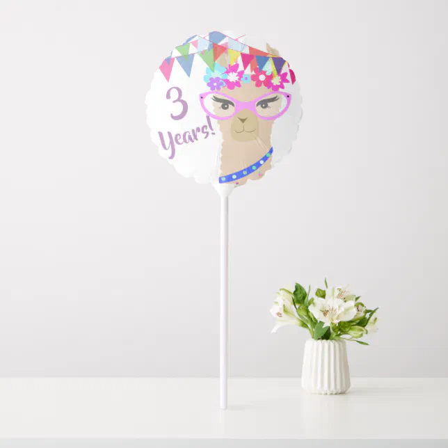 Llama diva happy birthday balloon | Zazzle