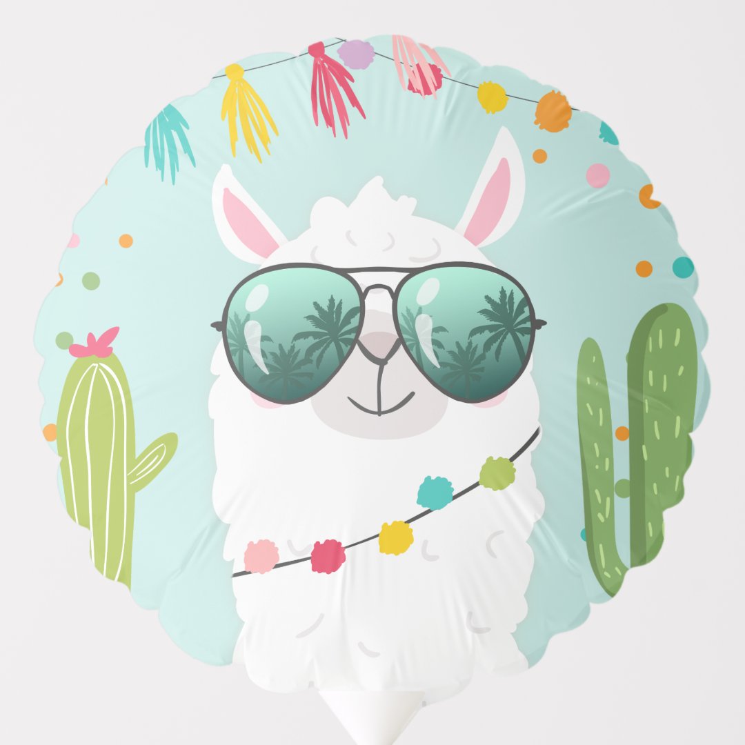 LLama Fiesta Shower Birthday Llama Party Mexican Balloon | Zazzle