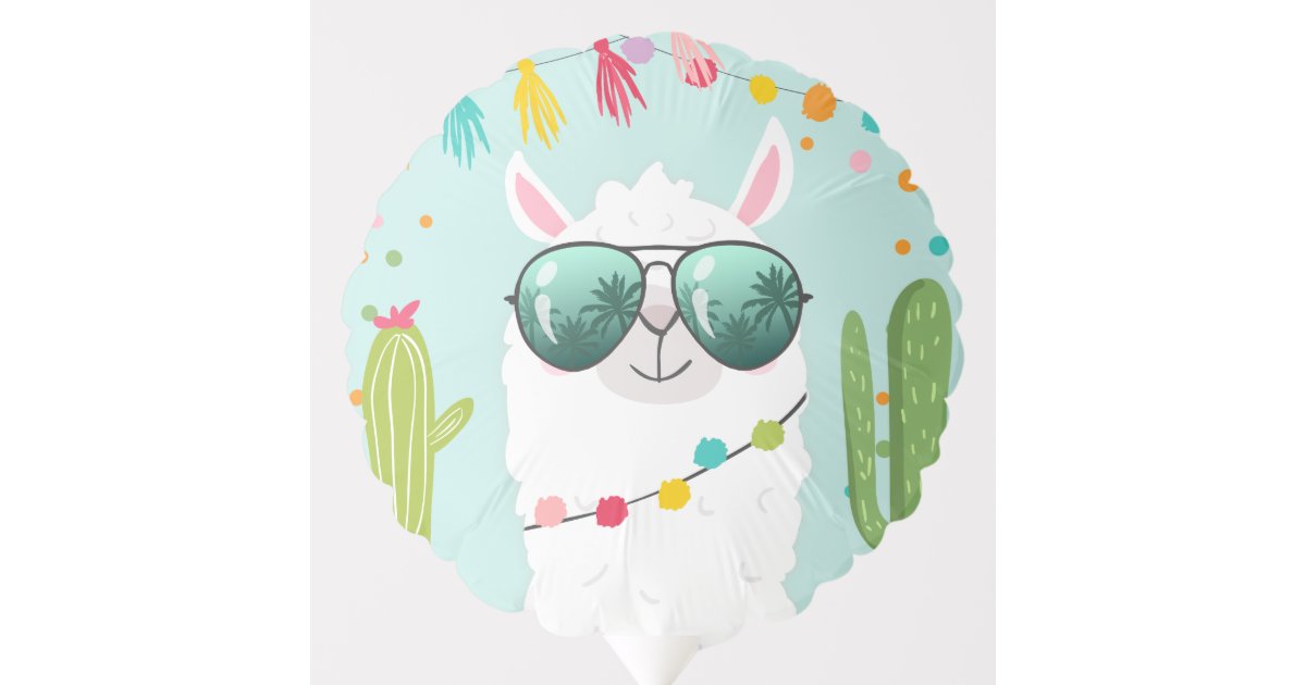 LLama Fiesta Shower Birthday Llama Party Mexican Balloon | Zazzle