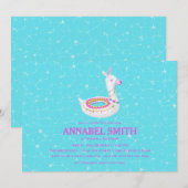 Llama Float Birthday Pool Party Invitation | Zazzle