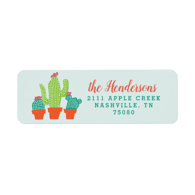 Llama Fun Birthday Party Cactus Return Address Label | Zazzle