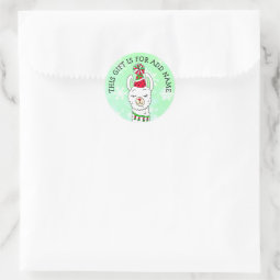 LLama Gift Tag, This Gift is For Christmas Classic Round Sticker | Zazzle