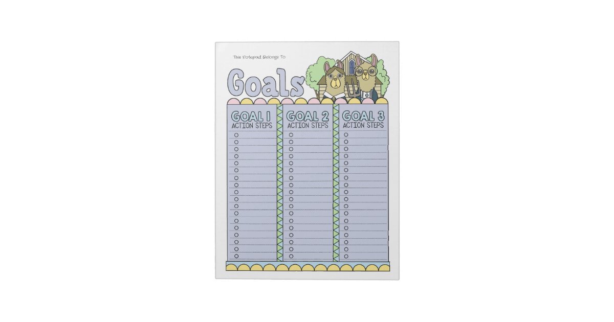 Llama Goal Planner Custom Notepad | Zazzle
