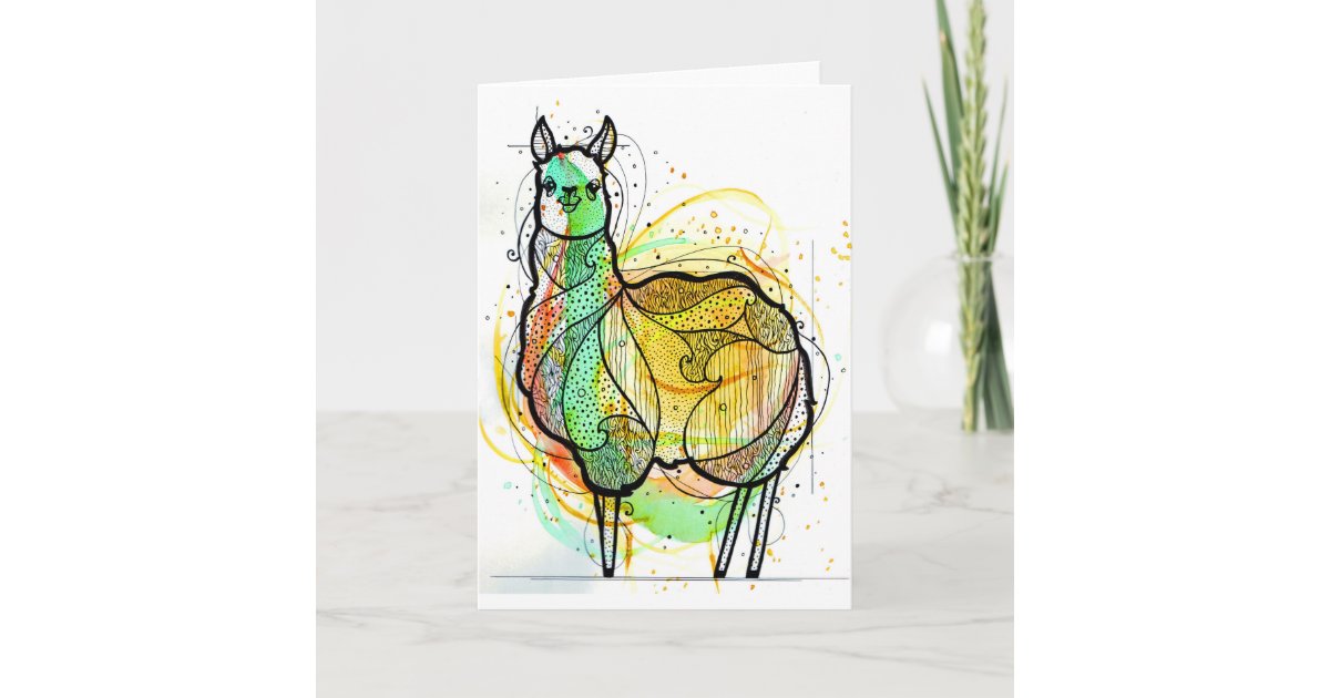 Llama Greetings Card | Zazzle