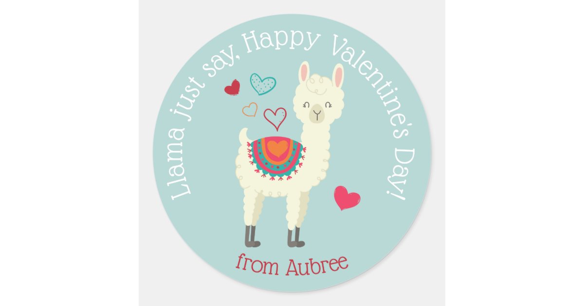 LLama Just Say Valentine Sticker | Zazzle