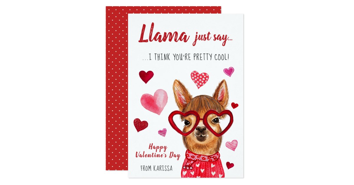 Llama Just Say | Valentine's Day Card | Zazzle.com