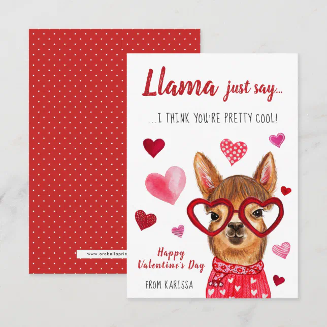 Llama Just Say | Valentine's Day Card | Zazzle