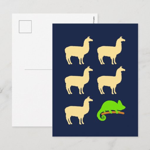 Llama Llama Llama Llama Llama Chameleon Postcard | Zazzle