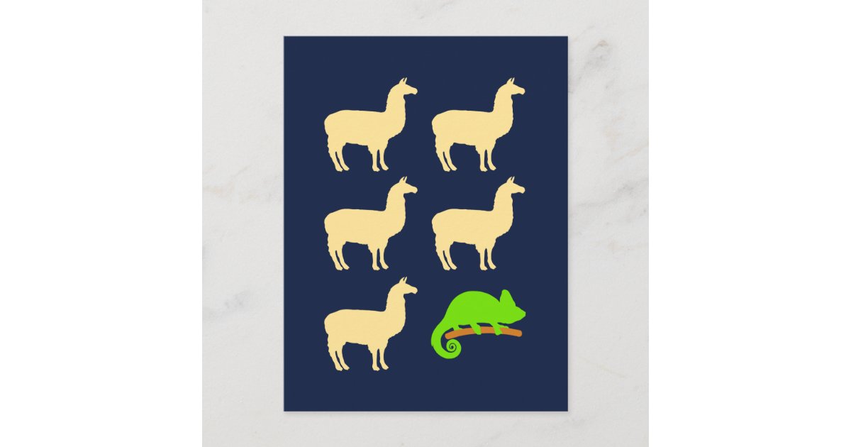 Llama Llama Llama Llama Llama Chameleon Postcard | Zazzle