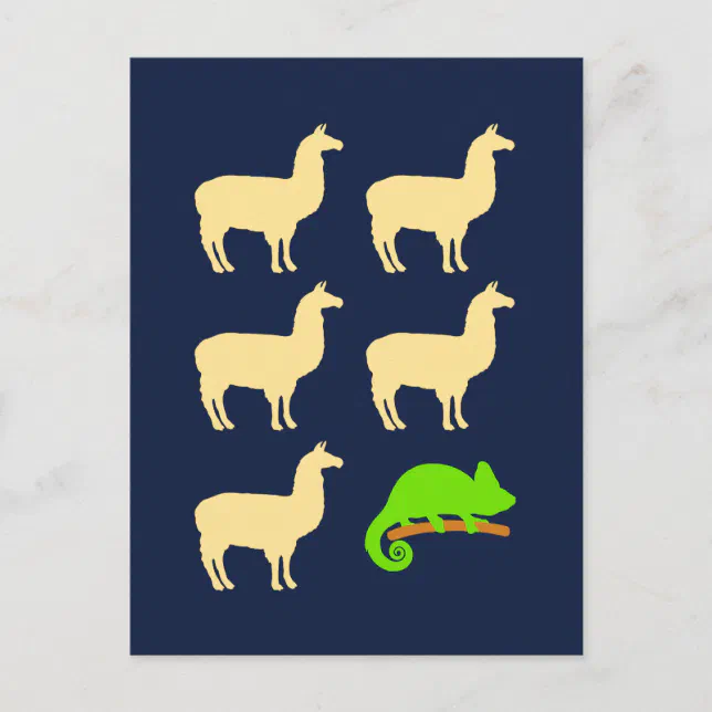 Llama Llama Llama Llama Llama Chameleon Postcard | Zazzle