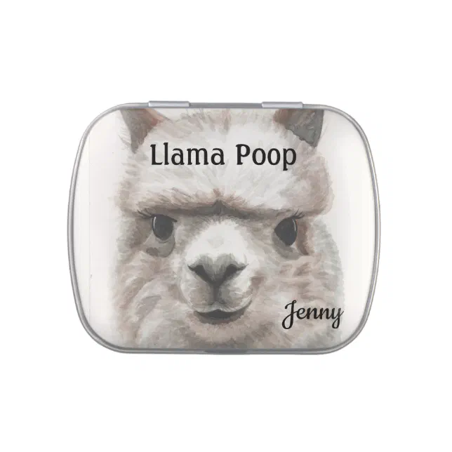 Llama Poop Candy Funny Gag Gift, Kid's NAME Candy Tin | Zazzle