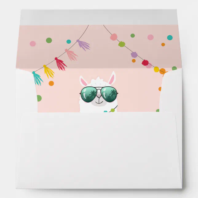 Llama Rama Fun Invitation Envelope Alpace Fiesta | Zazzle