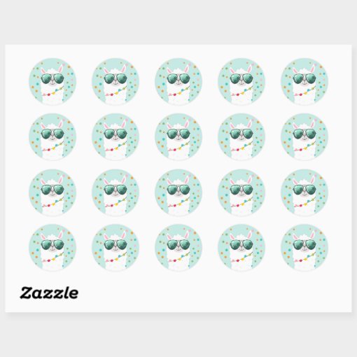 Llama Rama Sticker Cupcake Topper Fiesta Alpaca | Zazzle