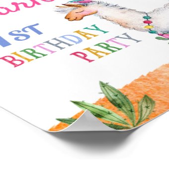 Llama welcome party sign Alpaca poster | Zazzle
