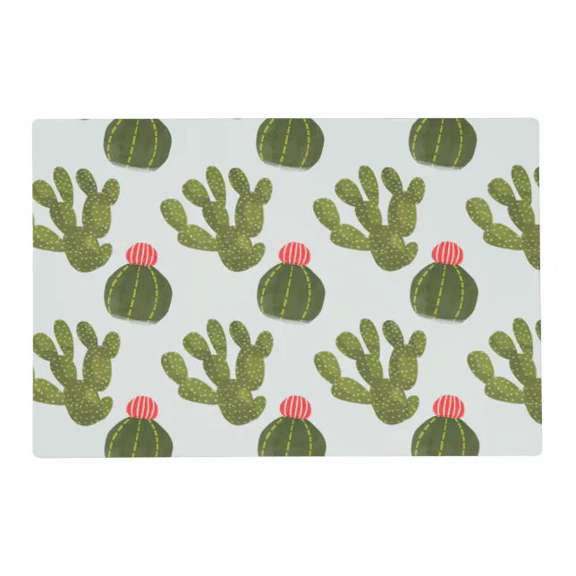 Llamarama Collection | Cute Cactus Pattern Placemat | Zazzle