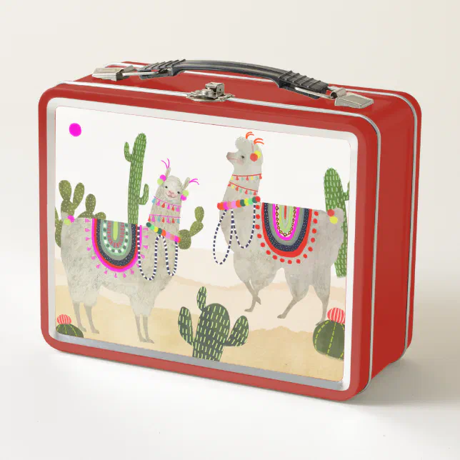 Llamarama Collection | Cute Lllamas Metal Lunch Box | Zazzle