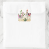 Llamarama Collection | Cute Lllamas Square Sticker | Zazzle