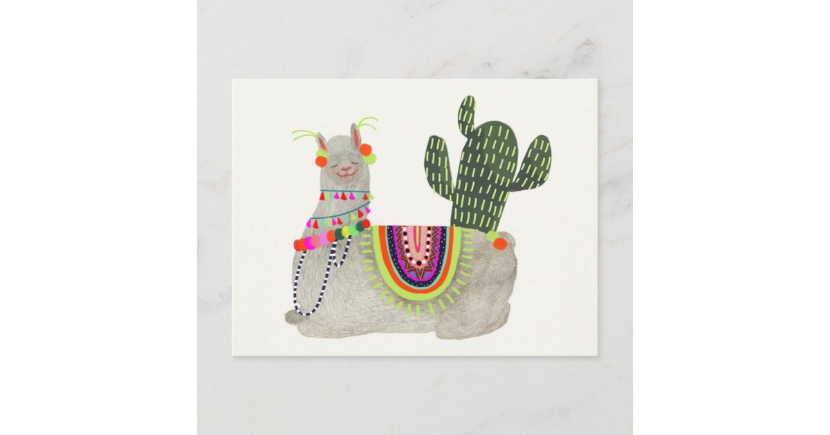 Llamarama Collection | Smiling Llamas Postcard | Zazzle