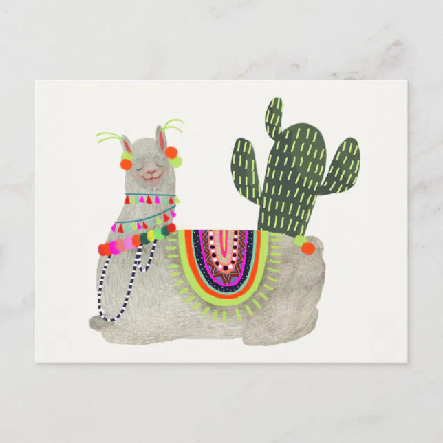 Llamarama Collection | Smiling Llamas Postcard | Zazzle