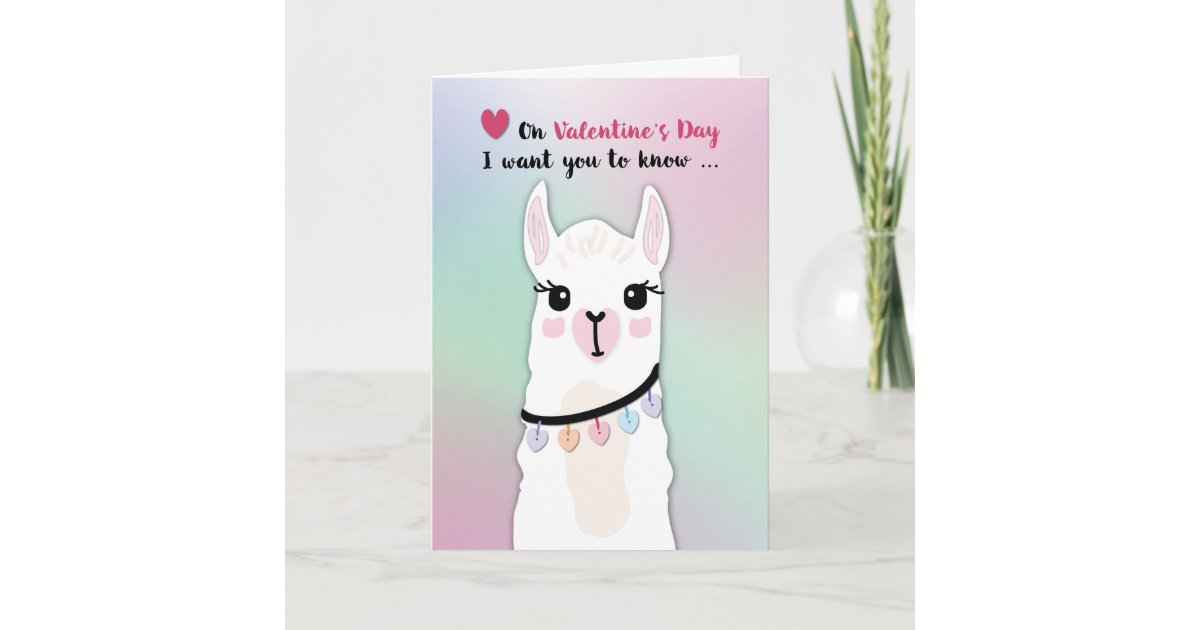 Llamas Valentine's Day Hearts Card | Zazzle