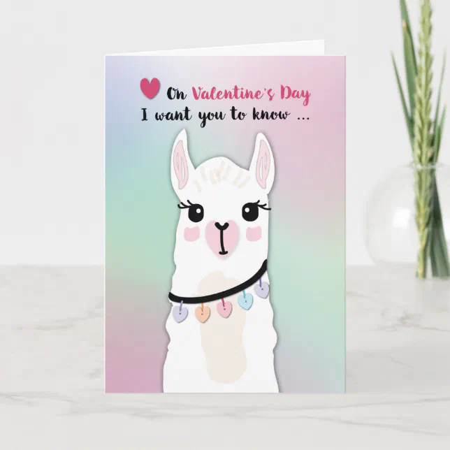 Llamas Valentine's Day Hearts Card | Zazzle