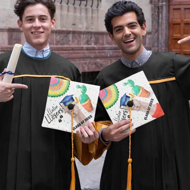 Llater Llosers | Funny Llama Custom Class Year Graduation Cap Topper ...
