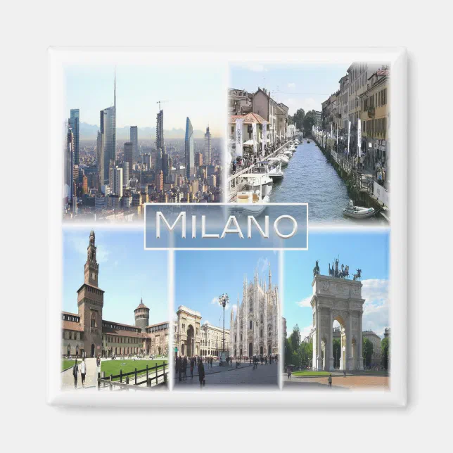 LMD002 MILAN, Mosaic, Lombardy, Italy, Fridge Magnet | Zazzle