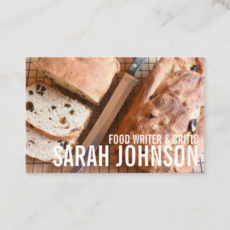 Loaf of Bread Baking Bakery Pastry Chef Food Blog Business Card | Zazzle