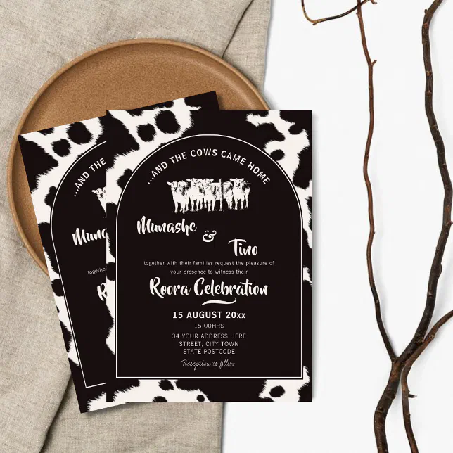 Lobola Roora African Traditional Wedding Cow Print Invitation | Zazzle