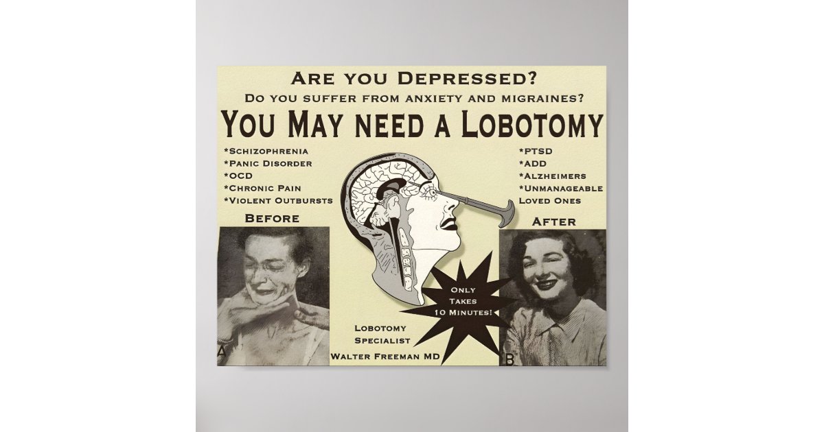 Lobotomy Advertising Poster | Vintage Ad | | Zazzle
