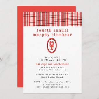 Lobster Clambake Summer Cookout Invitation | Zazzle