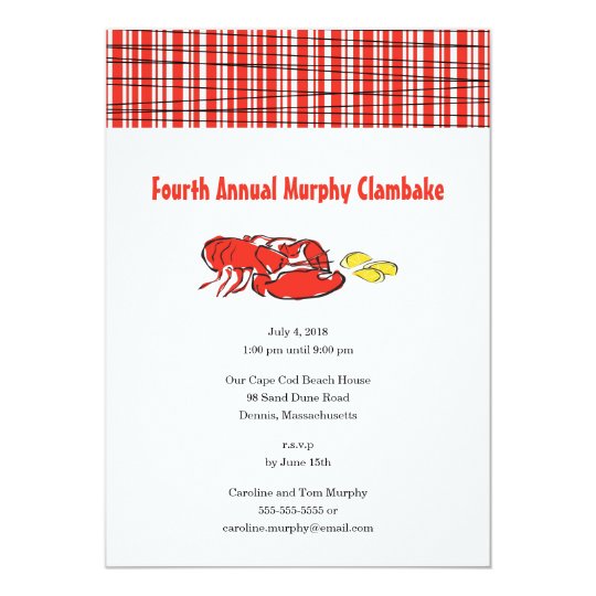 Lobster Clambake Summer Cookout Invitation | Zazzle.com