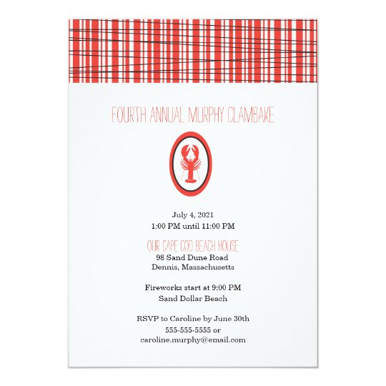 Lobster Clambake Summer Cookout Invitation | Zazzle.com