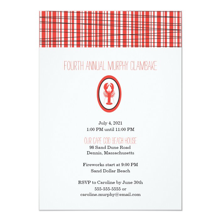Lobster Clambake Summer Cookout Invitation | Zazzle.com