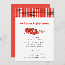 Lobster Clambake Summer Cookout Invitation | Zazzle