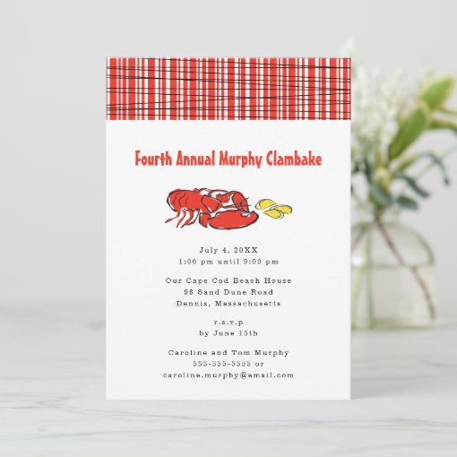 Lobster Clambake Summer Cookout Invitation | Zazzle