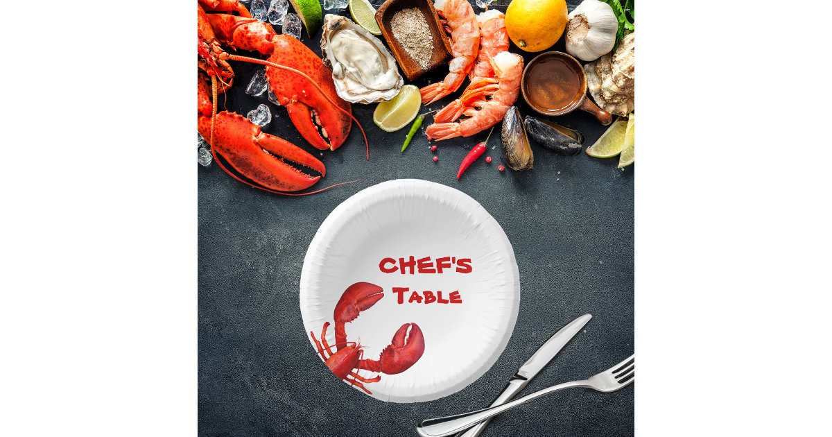 Lobster crawfish boil party red white paper bowls | Zazzle