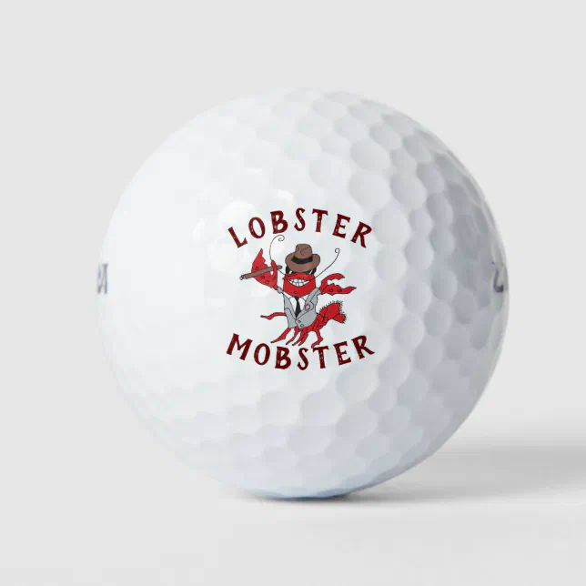 Lobster Mobster 咽 Funny Cartoon Gangster Golf Balls | Zazzle