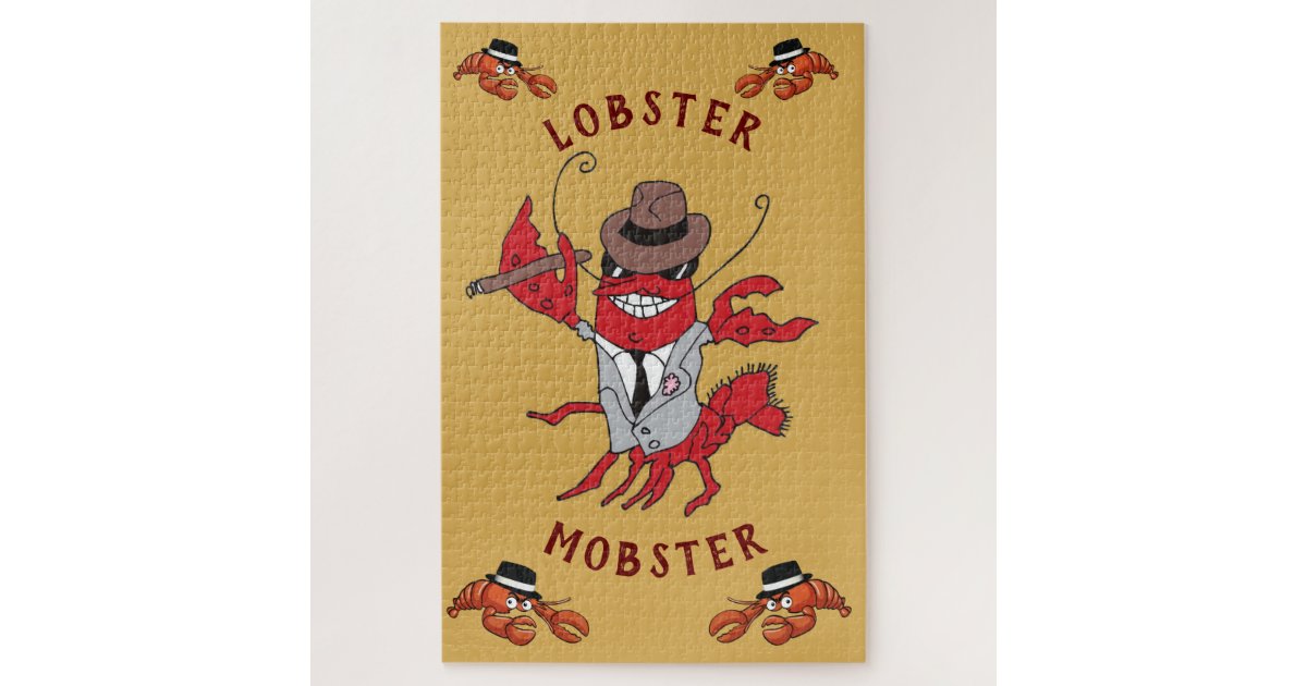 Lobster Mobster 咽 Funny Cartoon Gangster Jigsaw Puzzle | Zazzle