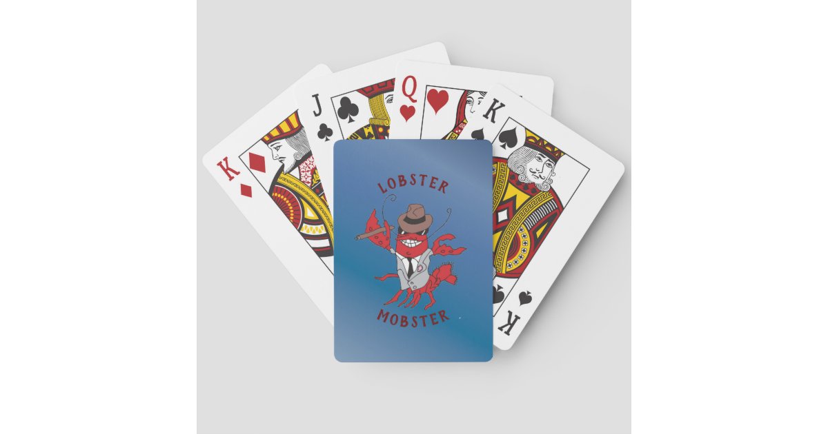 Lobster Mobster 咽 Funny Cartoon Gangster Poker Cards | Zazzle