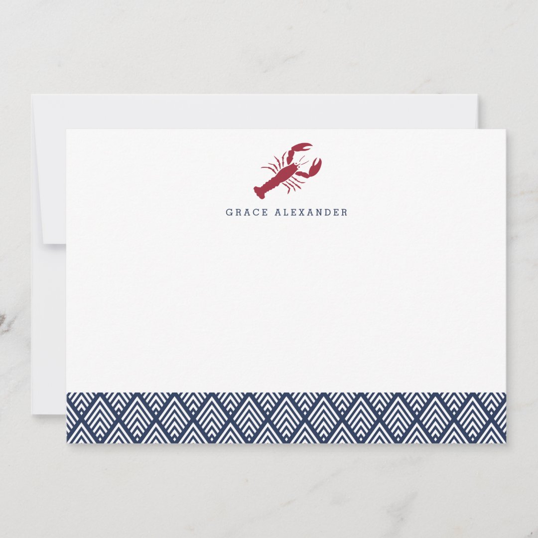 Lobster Personalized Stationery Flat Cards | Zazzle
