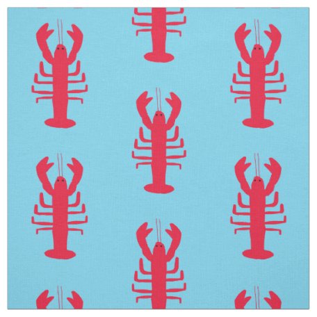 Lobster Print Fabric | Zazzle