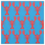 Lobster Print Fabric Navy Blue | Zazzle