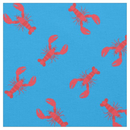 Lobster Print Fabric | Zazzle
